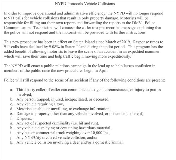 UPDATED: NYPD Will No Longer Respond to Minor Car Crashes - Streetsblog ...