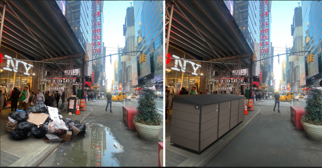 Times Square Business Group Pilots Street Trash Enclosures ...