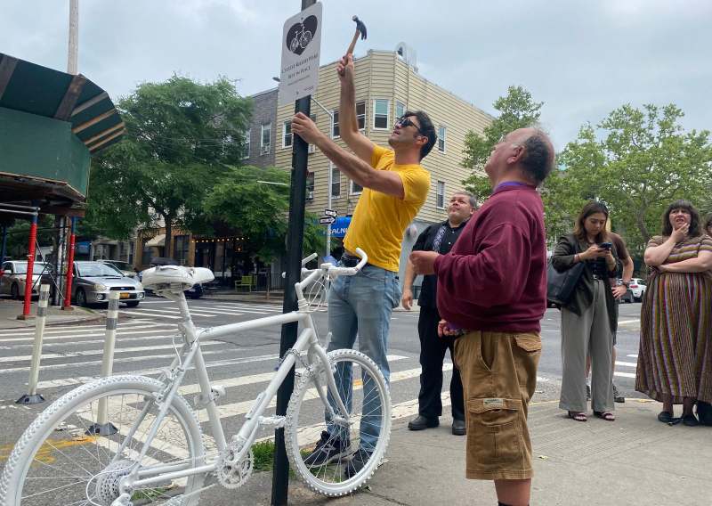 Greenpointers Rally For Safer Streets Where Cyclist, 73, Was Killed - Streetsblog New York City